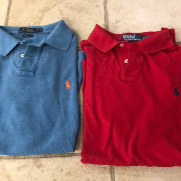 Polo Ralph Lauren | Shirts | 2 Polos By Ralph Lauren Custom Fit Red ...